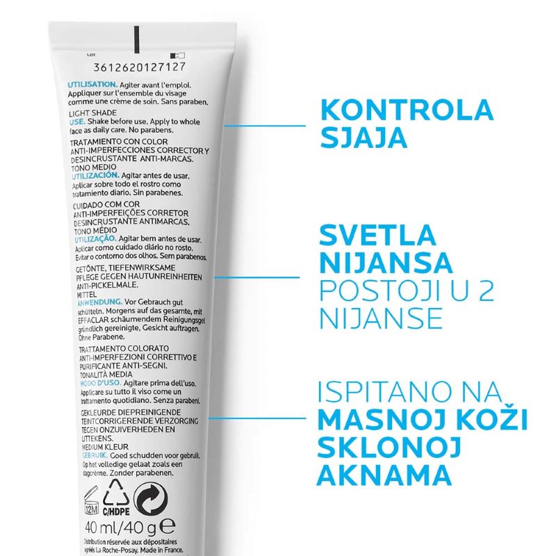 La Roche-Posay Effaclar Duo(+) Unifiant Light 40 ml - Apoteka Milica