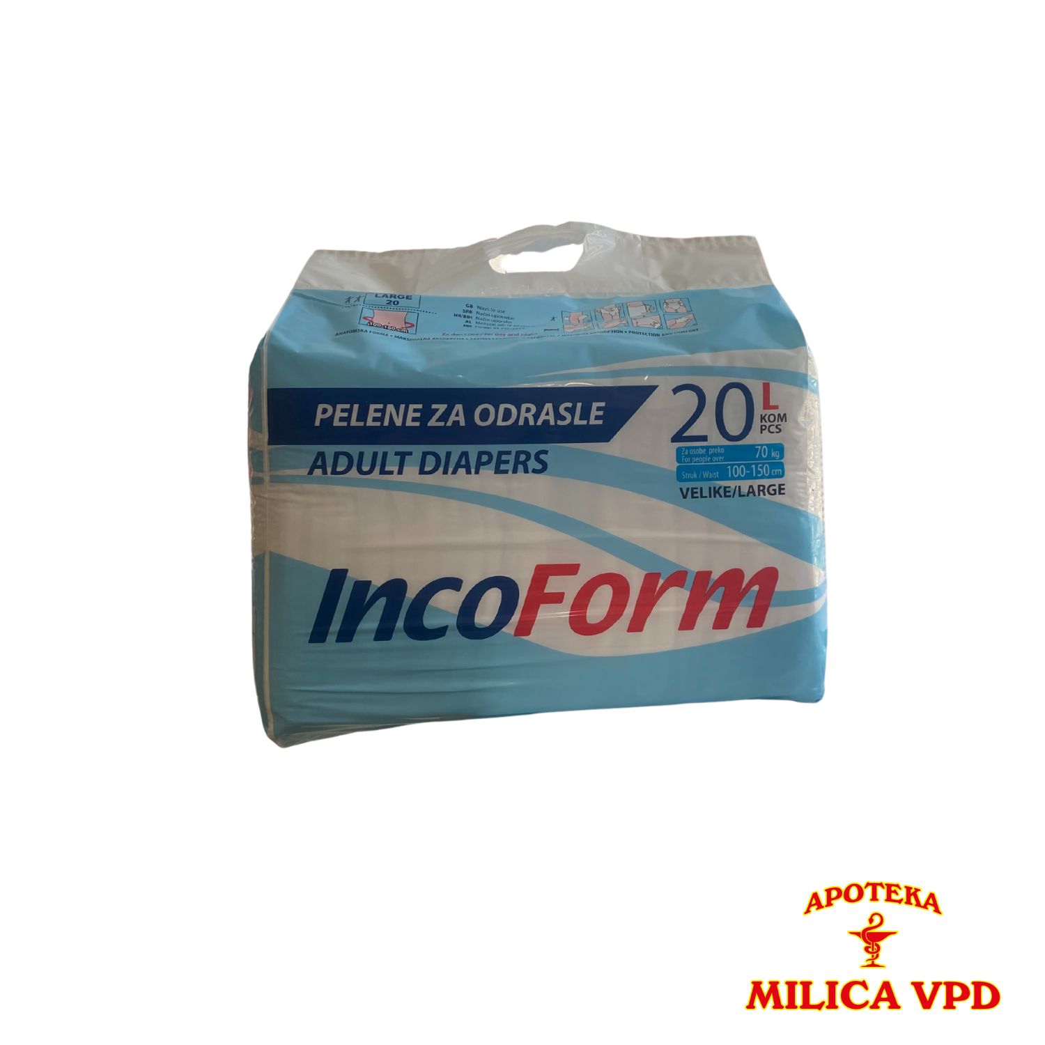 Incoform pelene za odrasle veličina L A20 - Apoteka Milica
