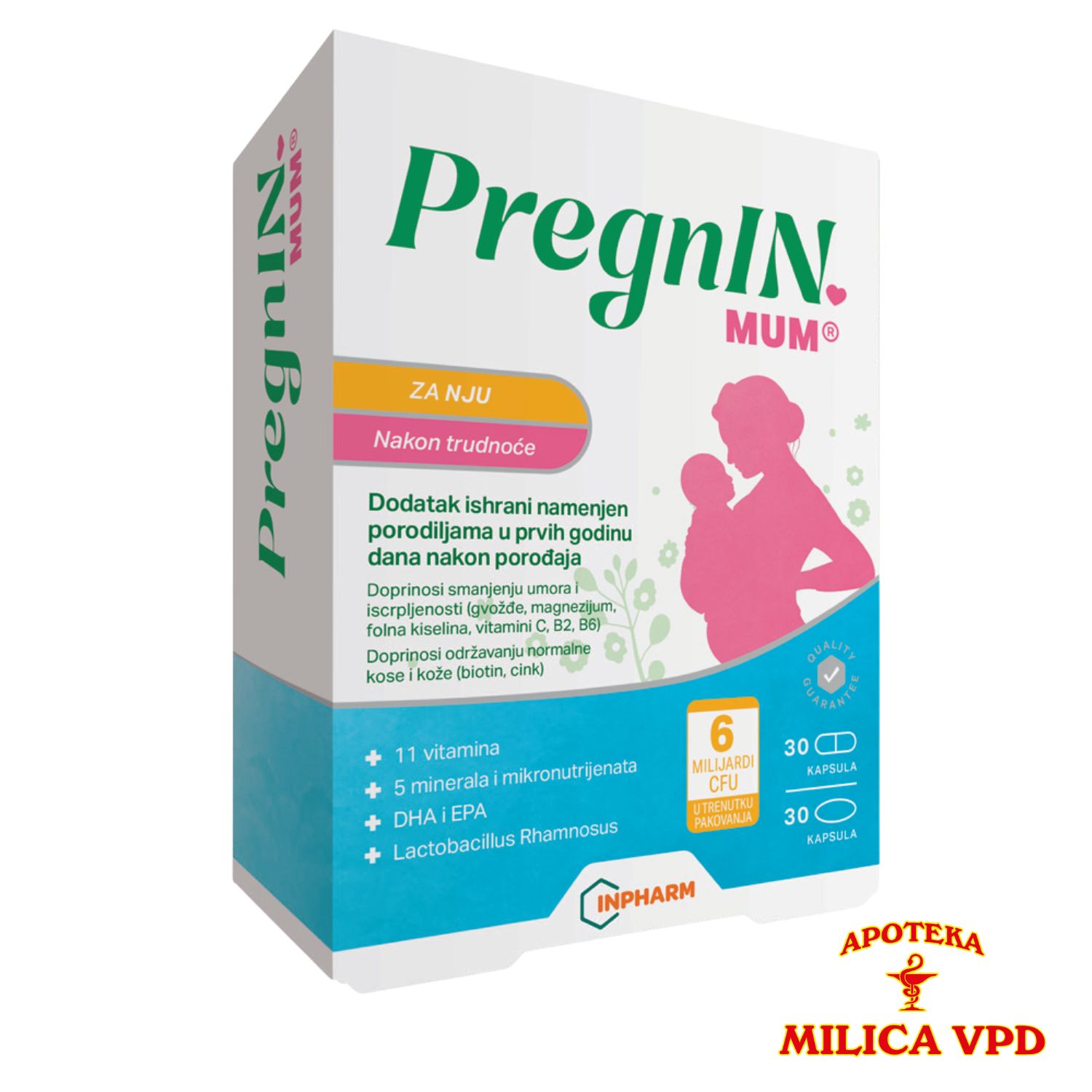 Pregnin Mum 30 kapsula + 30 kapsula - Apoteka Milica
