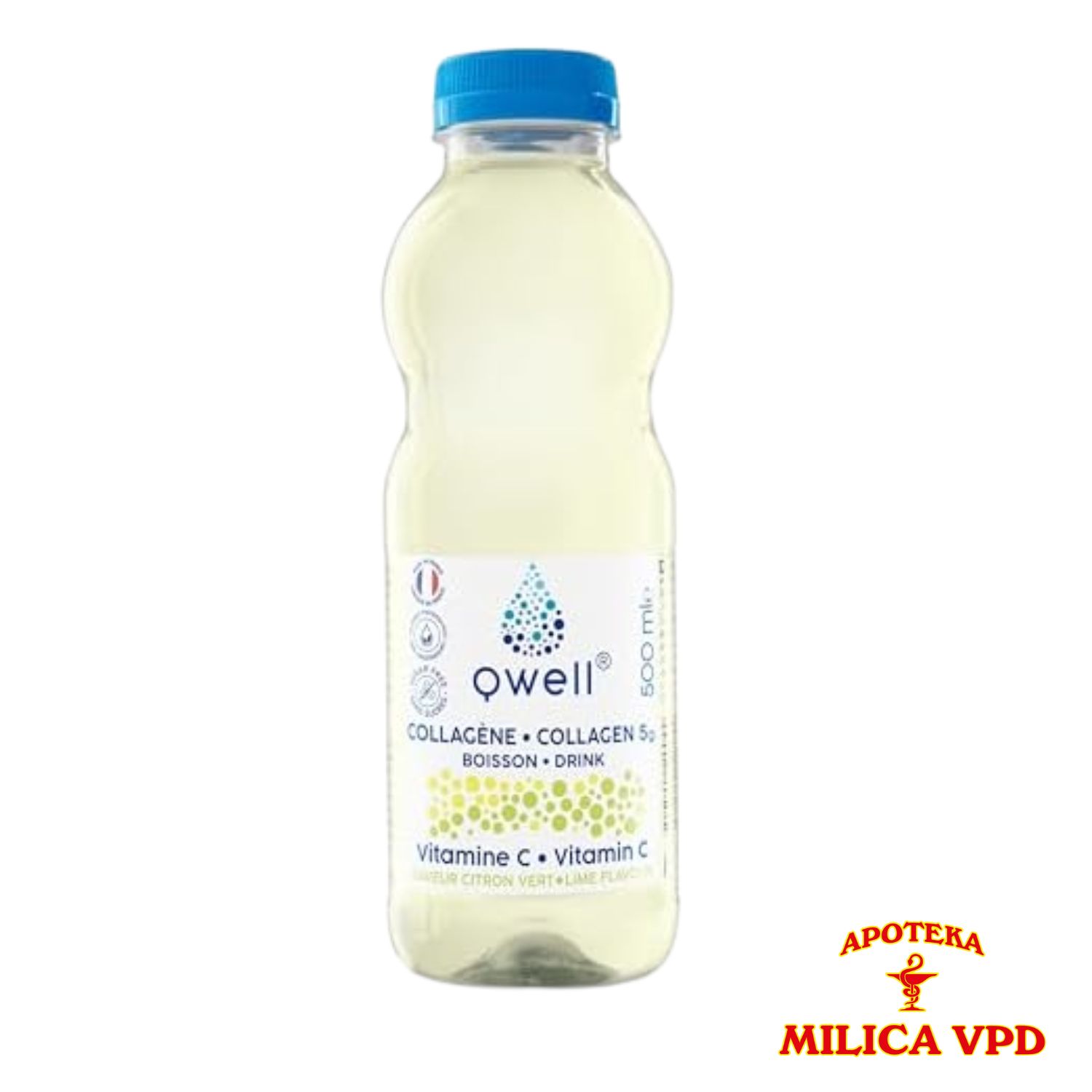 Qwell kolagenska voda limeta 500ml - Apoteka Milica