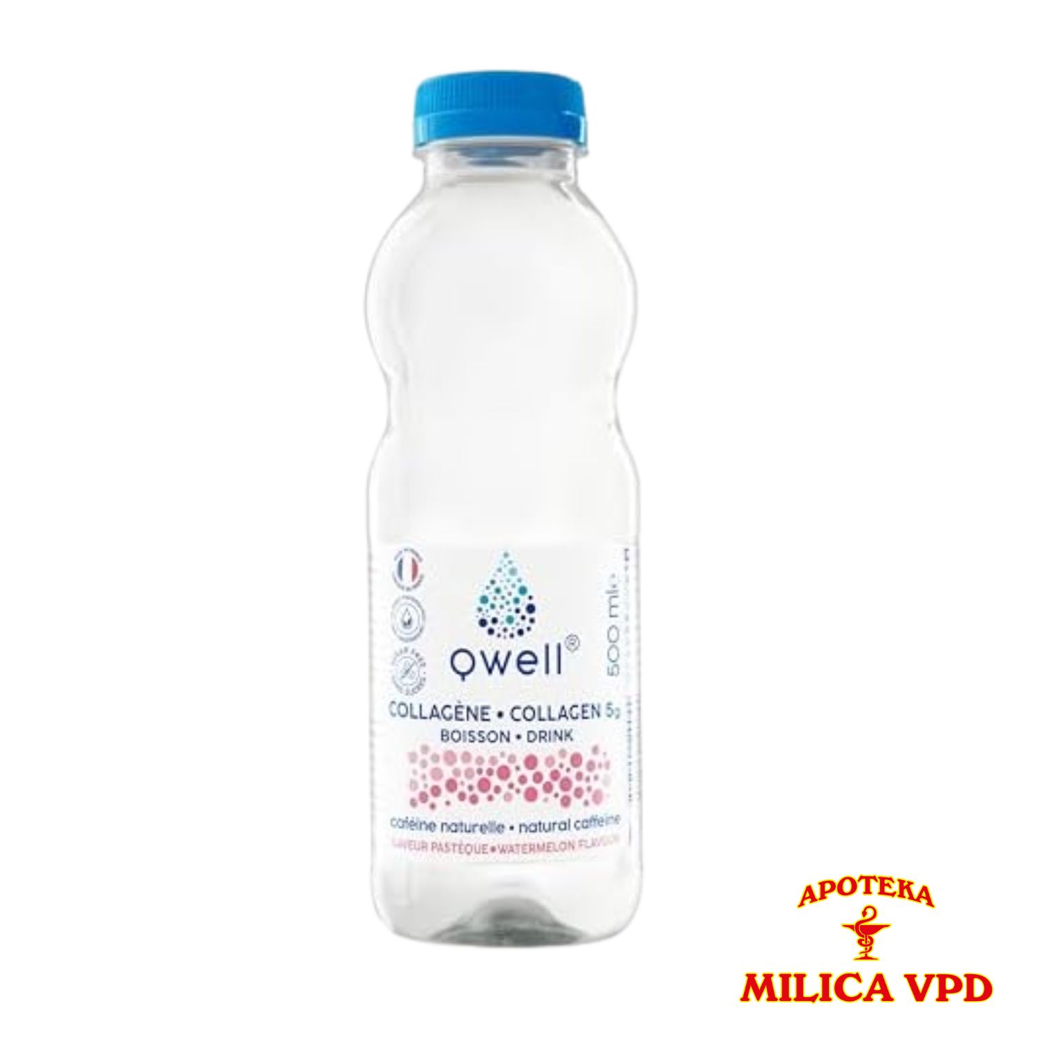 Qwell kolagenska voda lubenica 500ml - Apoteka Milica